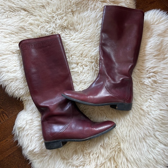 Pappagallo | Shoes | Vintage Italian Leather Womens Burgundy Size 75 ...